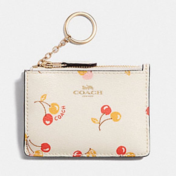 Coach | Bags | Coach F396 Mini Skinny Id Case With Cherry Print | Poshmark